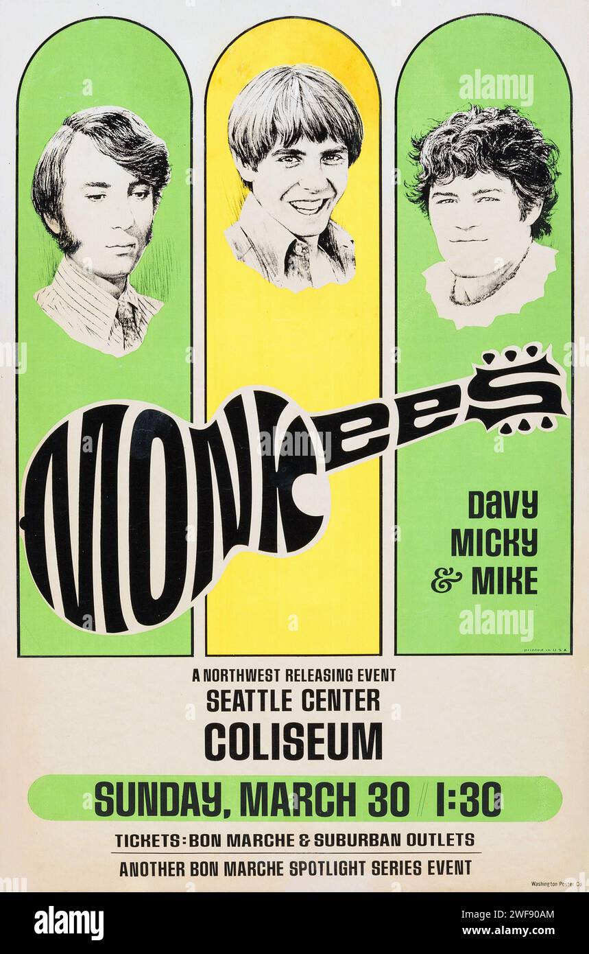 The Monkees (Davy, Mickey & Mike) 1969 Seattle Center Coliseum ...