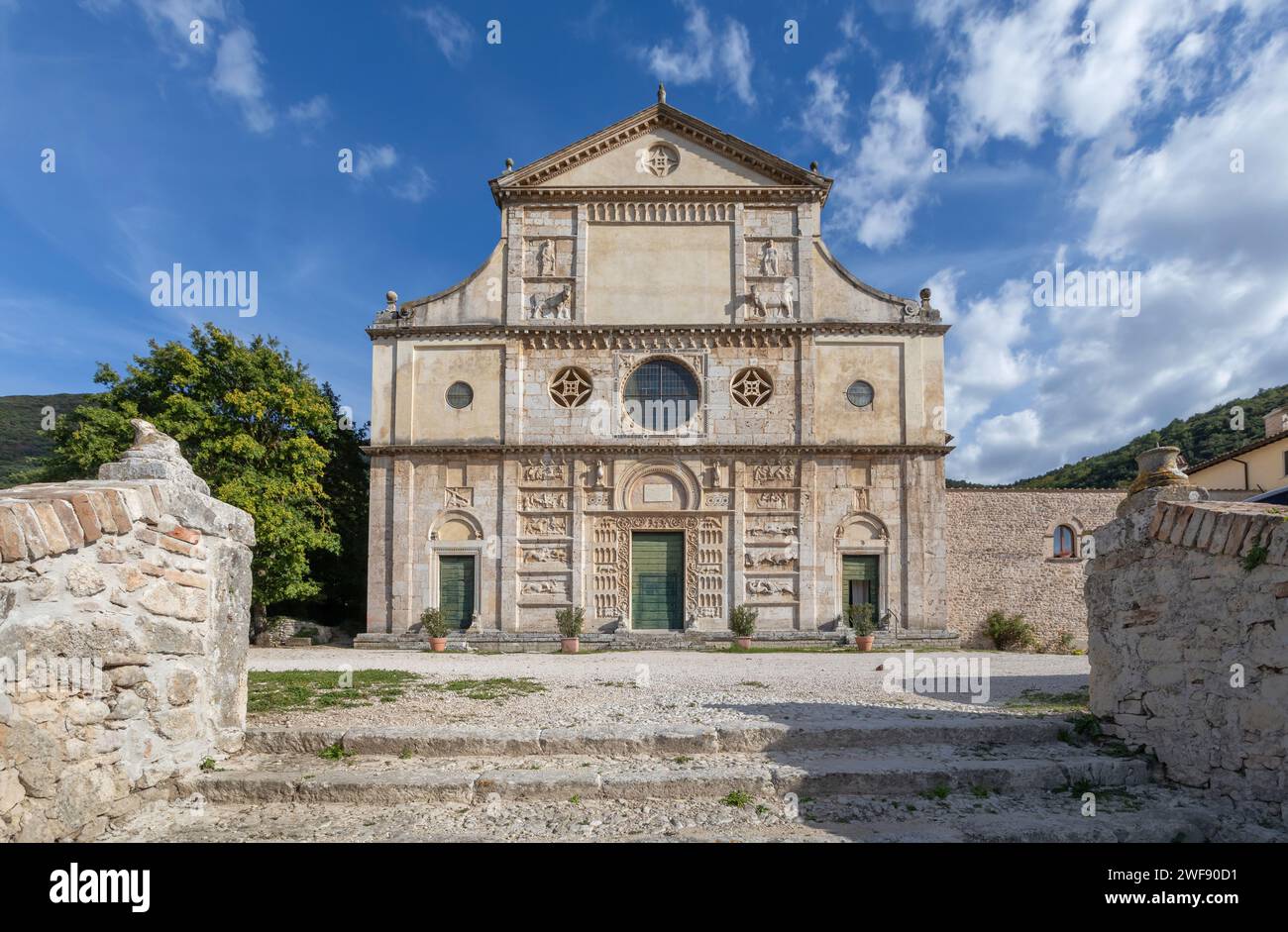 Spoleto, Italy. View of Chiesa di San Pietro 17th century church Stock ...