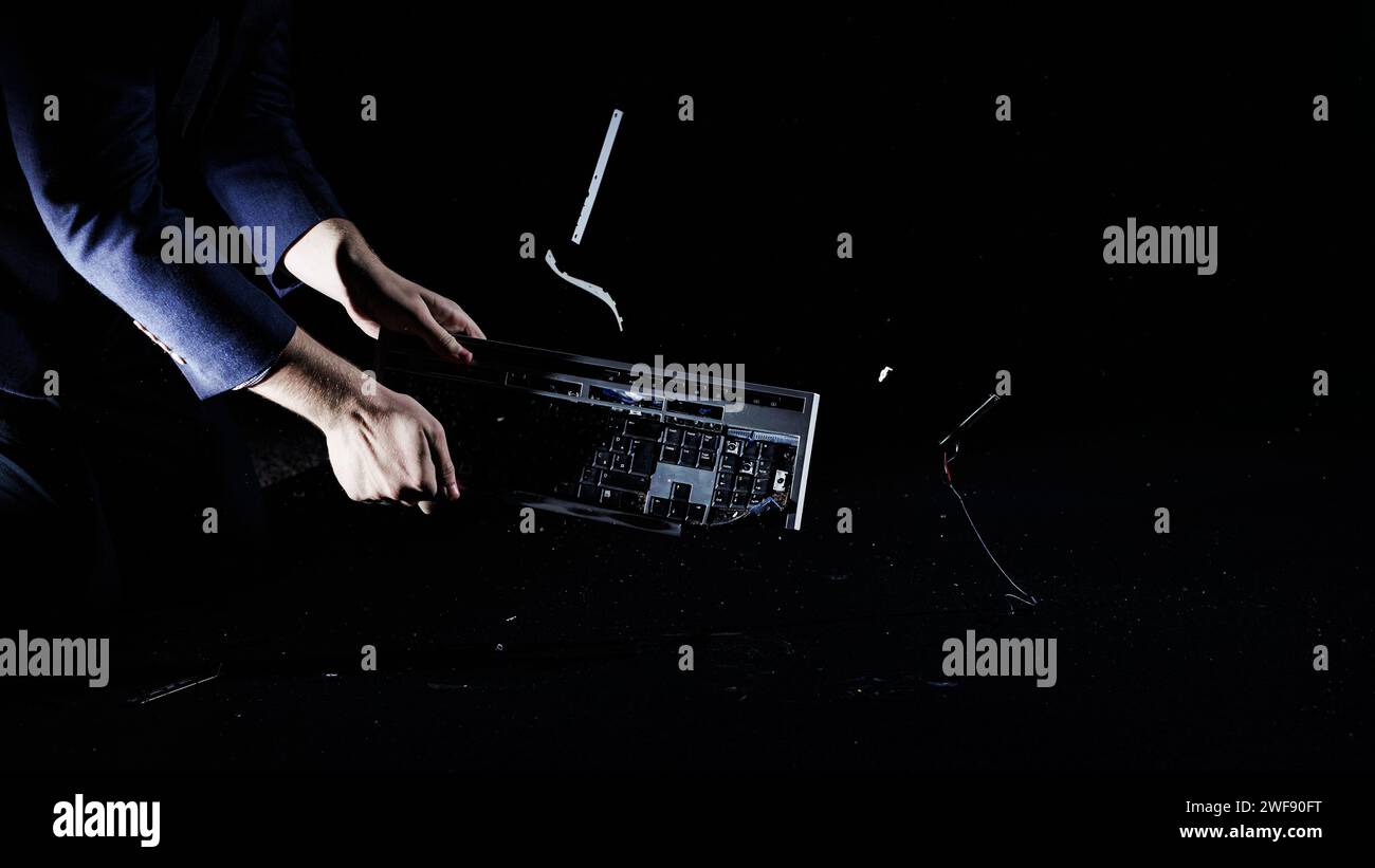 Man destroy computer hi-res stock photography and images - Alamy