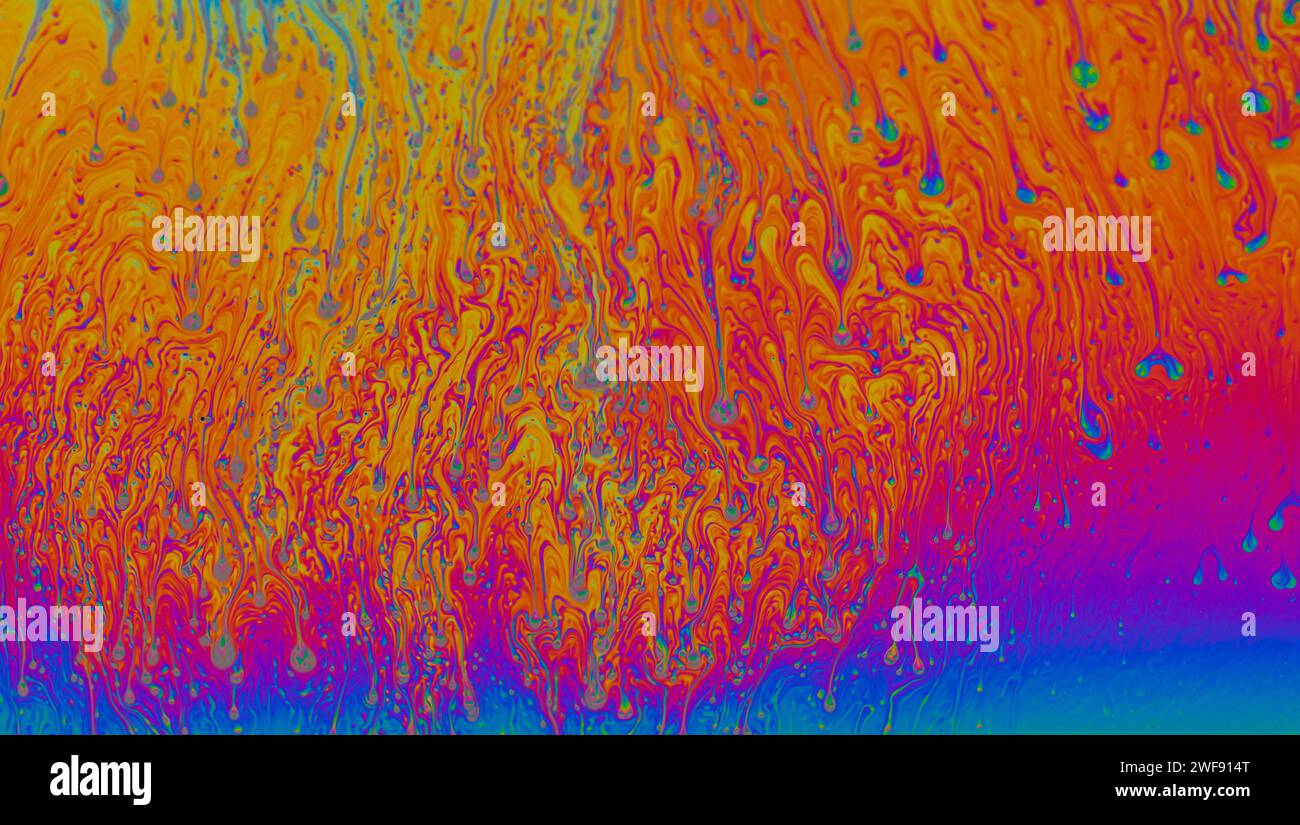 Fluid soap bubble psychedelic colorful abstract art. Surreal patterns ...