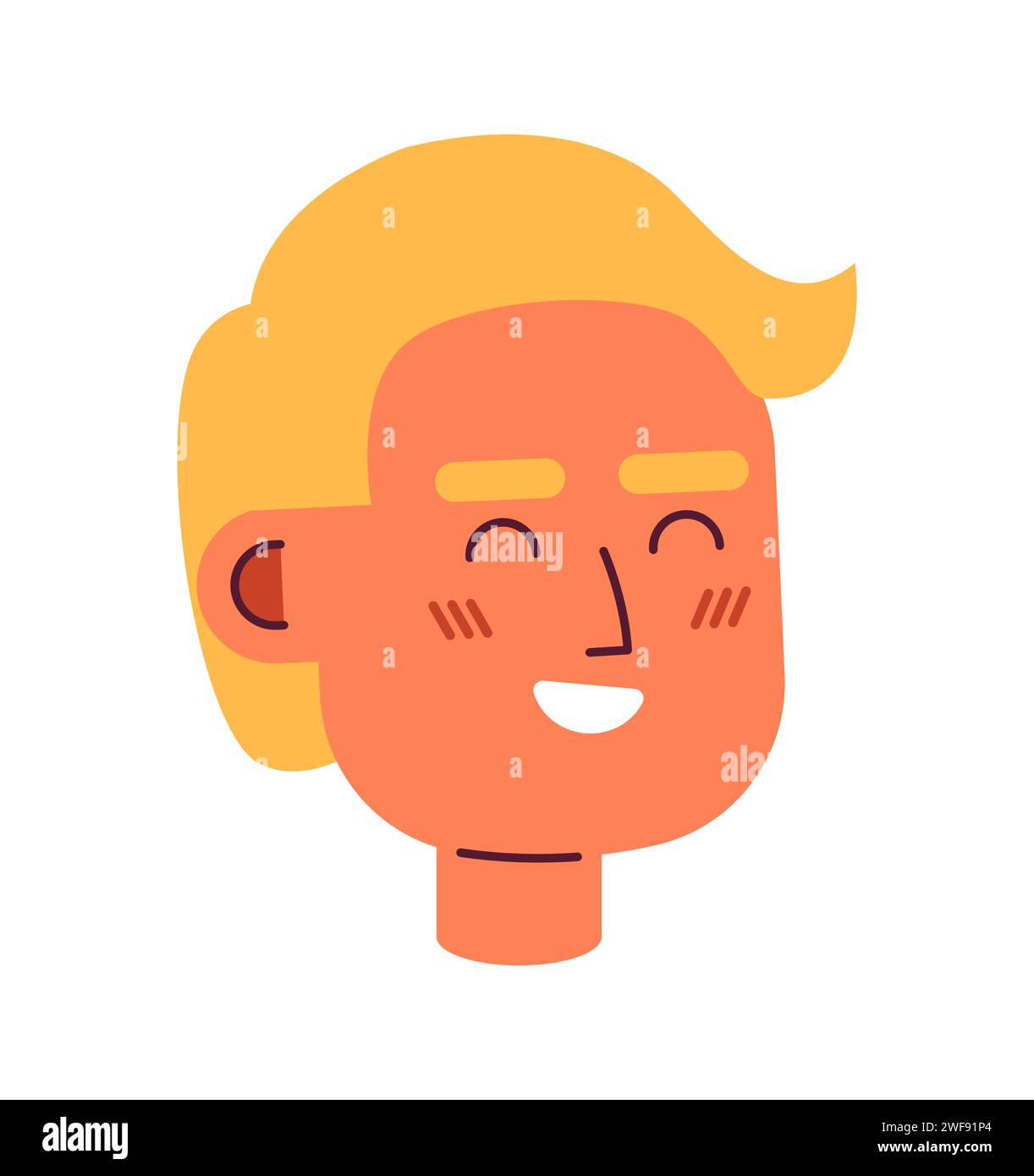 Laughing blond hair caucasian man 2D vector avatar illustration Stock ...