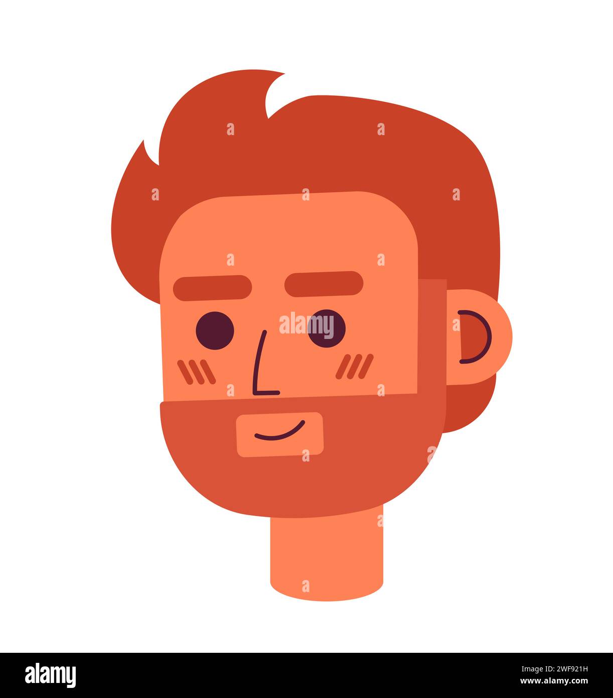 Confident bearded man smiling 2D vector avatar illustration Stock ...