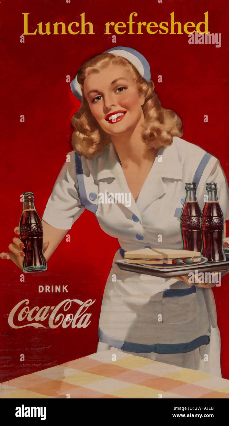 After Gil Elvgren (American, 1914-1980). Lunch Refreshed, Drink Coca ...