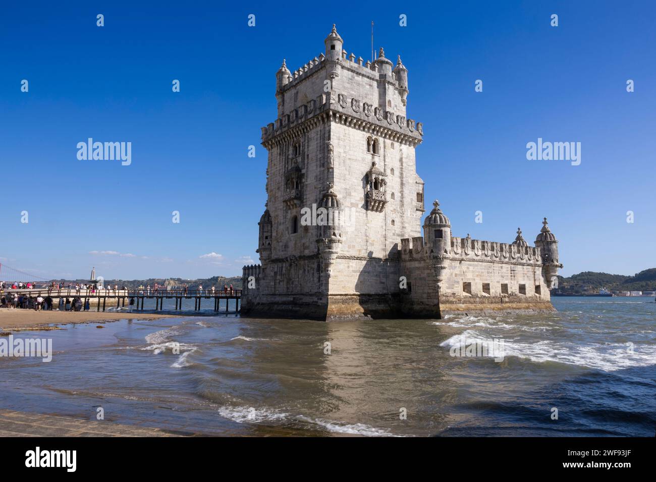 Belem Tower in Lisbon, Portugal. Lisbon is the capital and the most ...