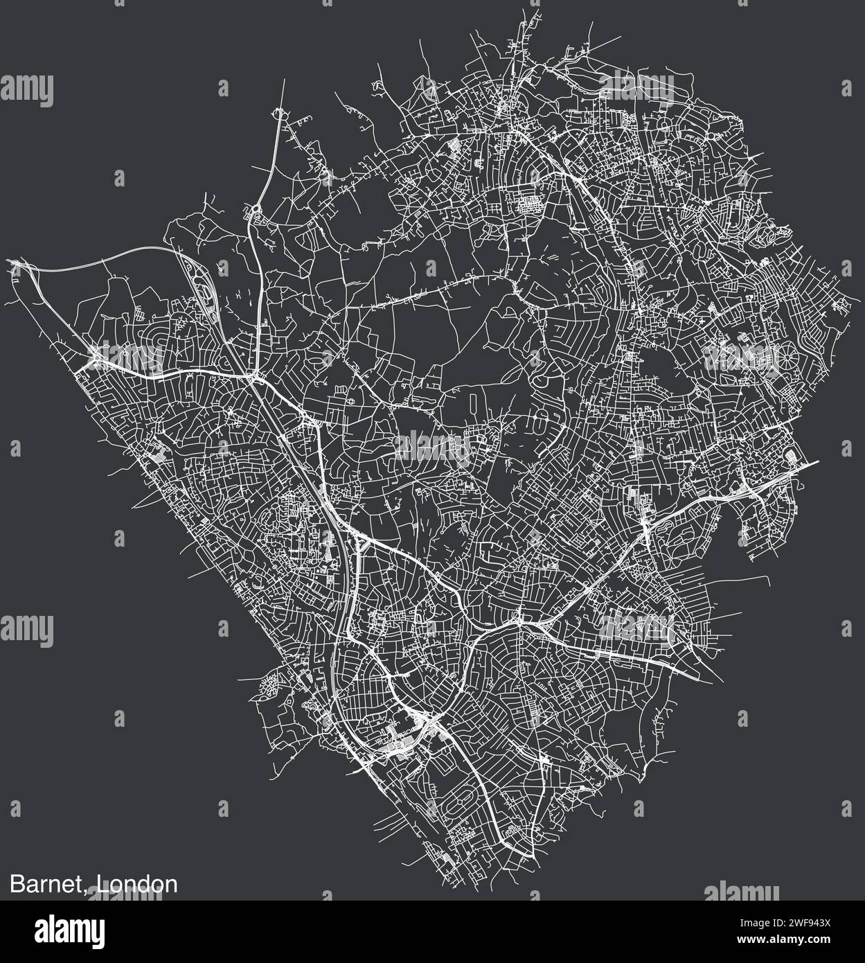 Map of london borough of barnet uk hi-res stock photography and images ...