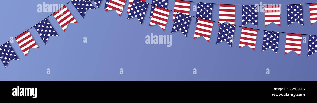 United States web banner. USA national flags vector background ...