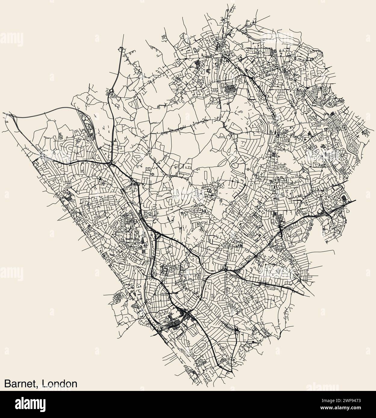 Map of london borough of barnet uk hi-res stock photography and images ...