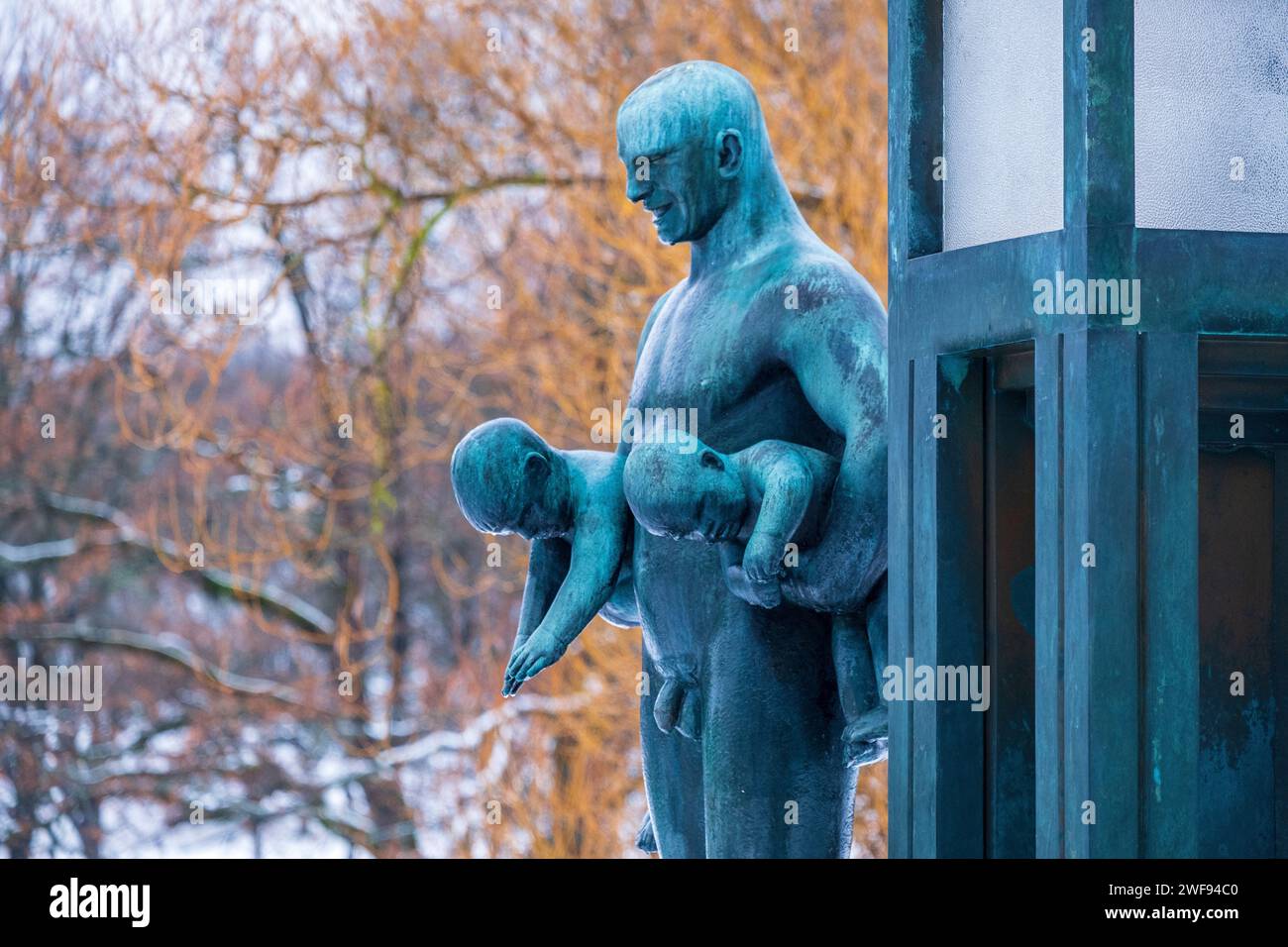 Statues by Norwegian sculptor Gustav Vigeland at Frogner Park in Oslo ...