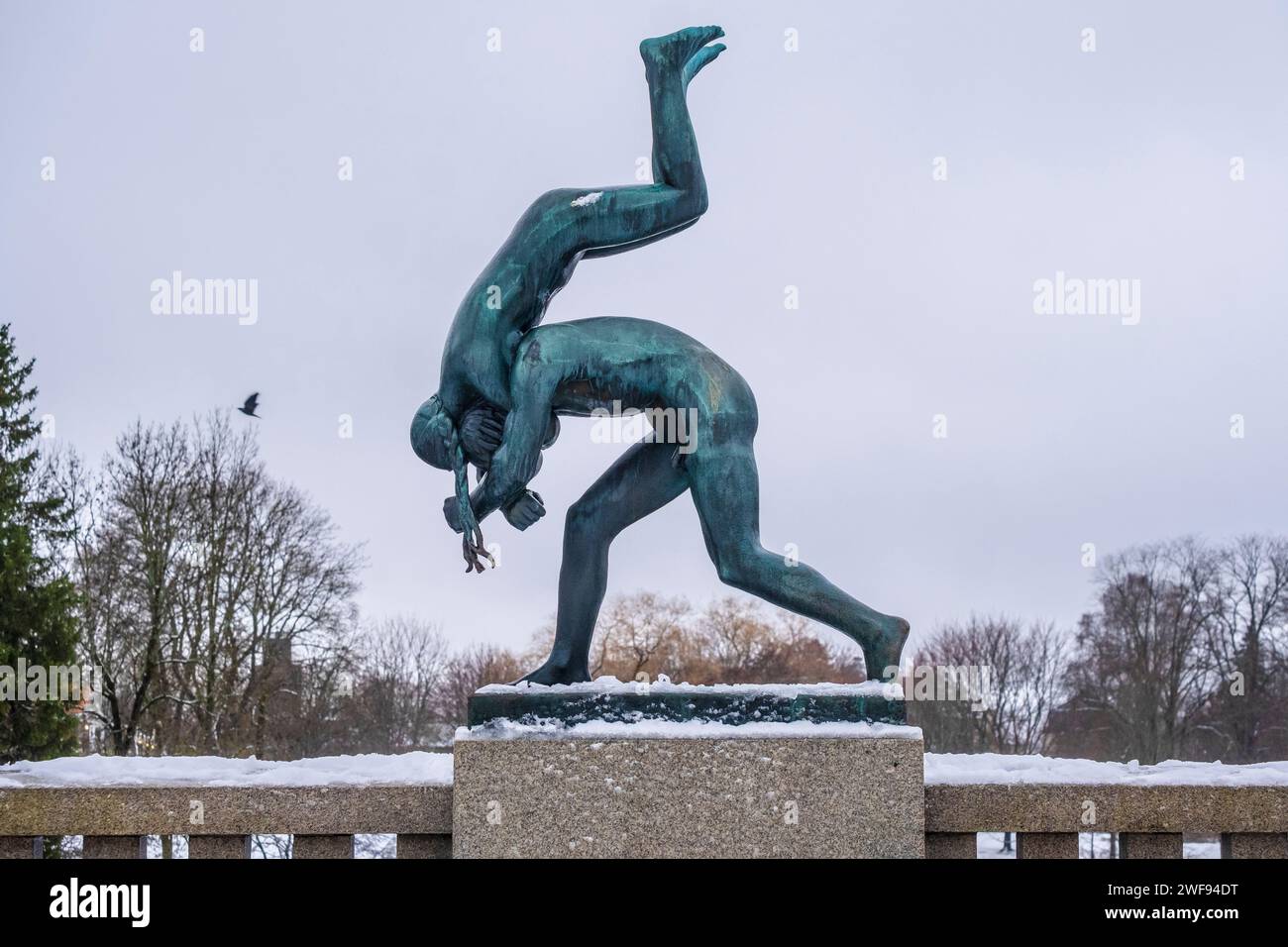 Statues by Norwegian sculptor Gustav Vigeland at Frogner Park in Oslo ...