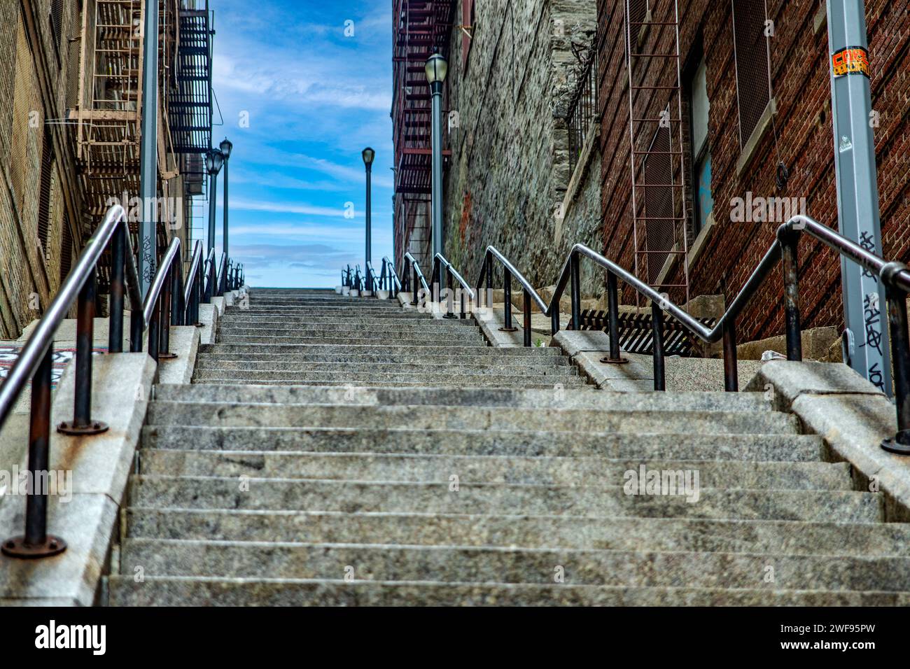 The stairs of the Joker in the famous neighborhood of The Bronx, it is ...