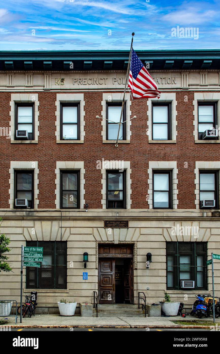 Vertical photograph of the Fort Apache police station in the Bronx ...