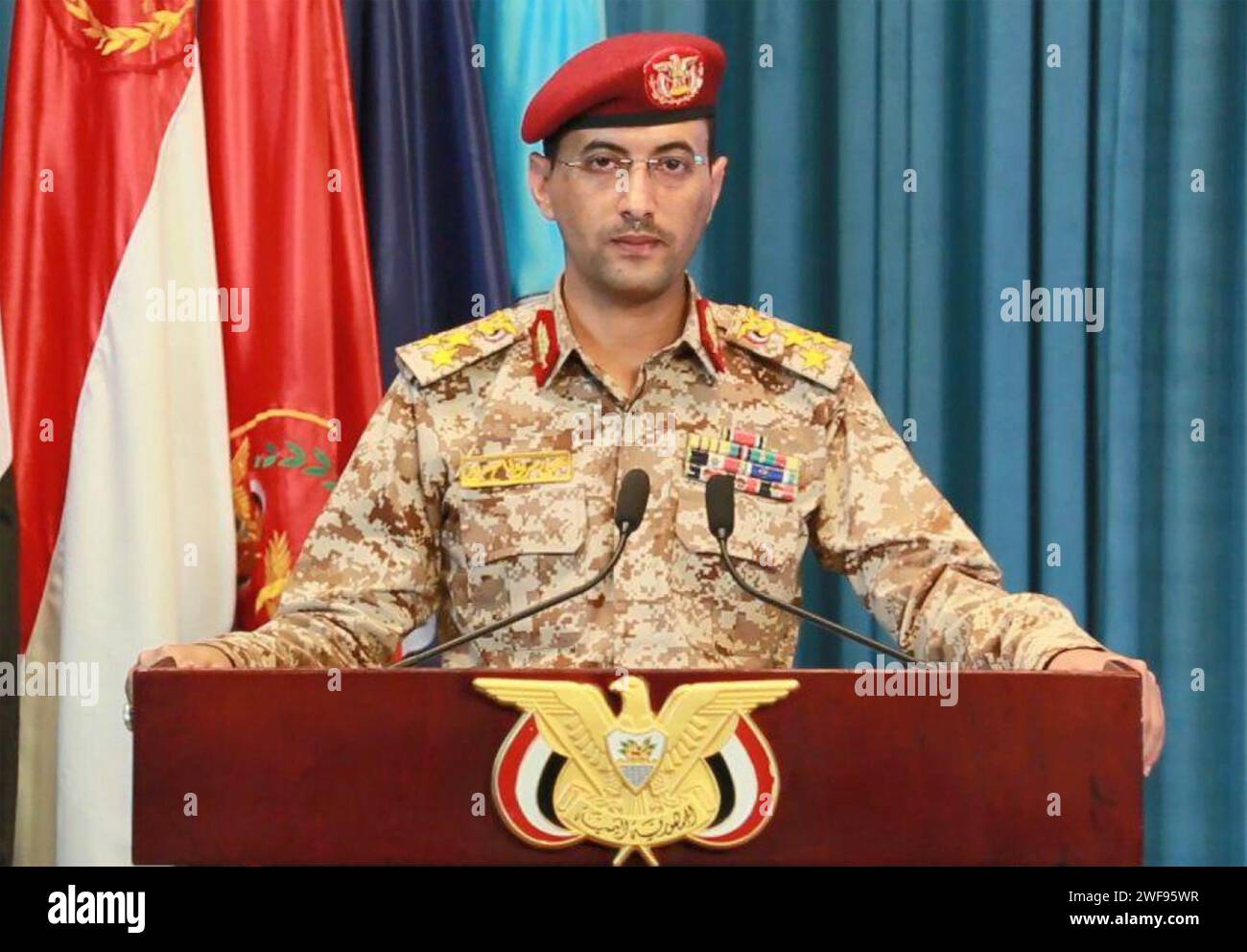 YAHYA SATREE Yemen's Houthi spokesman in January 2024 Stock Photo - Alamy