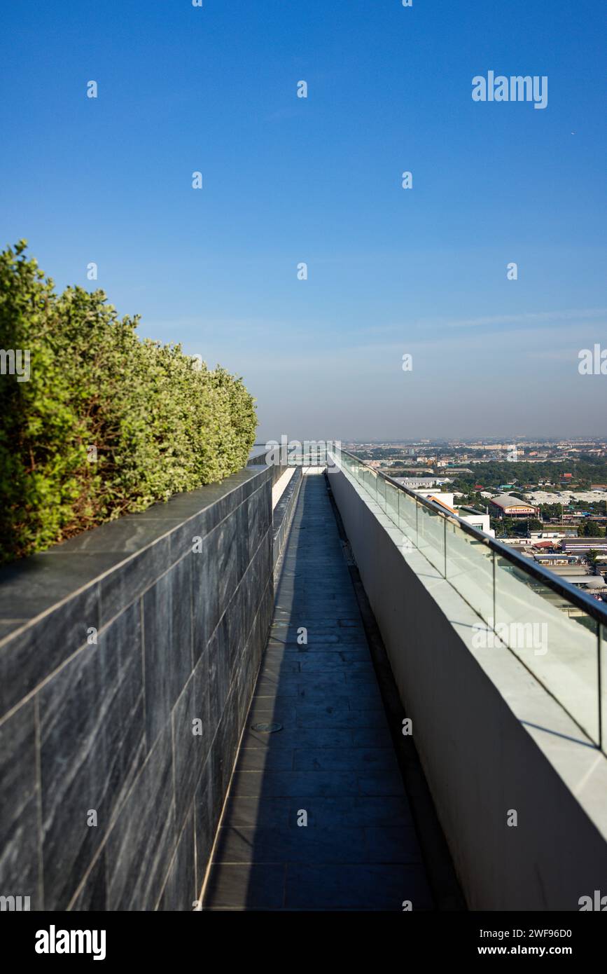 This photo captures the sweeping city skyline as seen from the top of a ...
