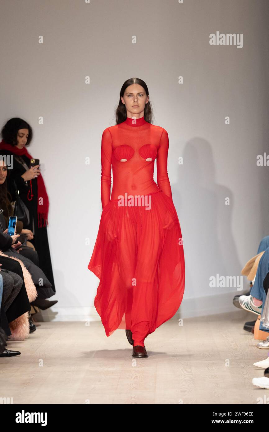 Copenhagen, Denmark. January 29th, 2024. A model on the catwalk at the ...