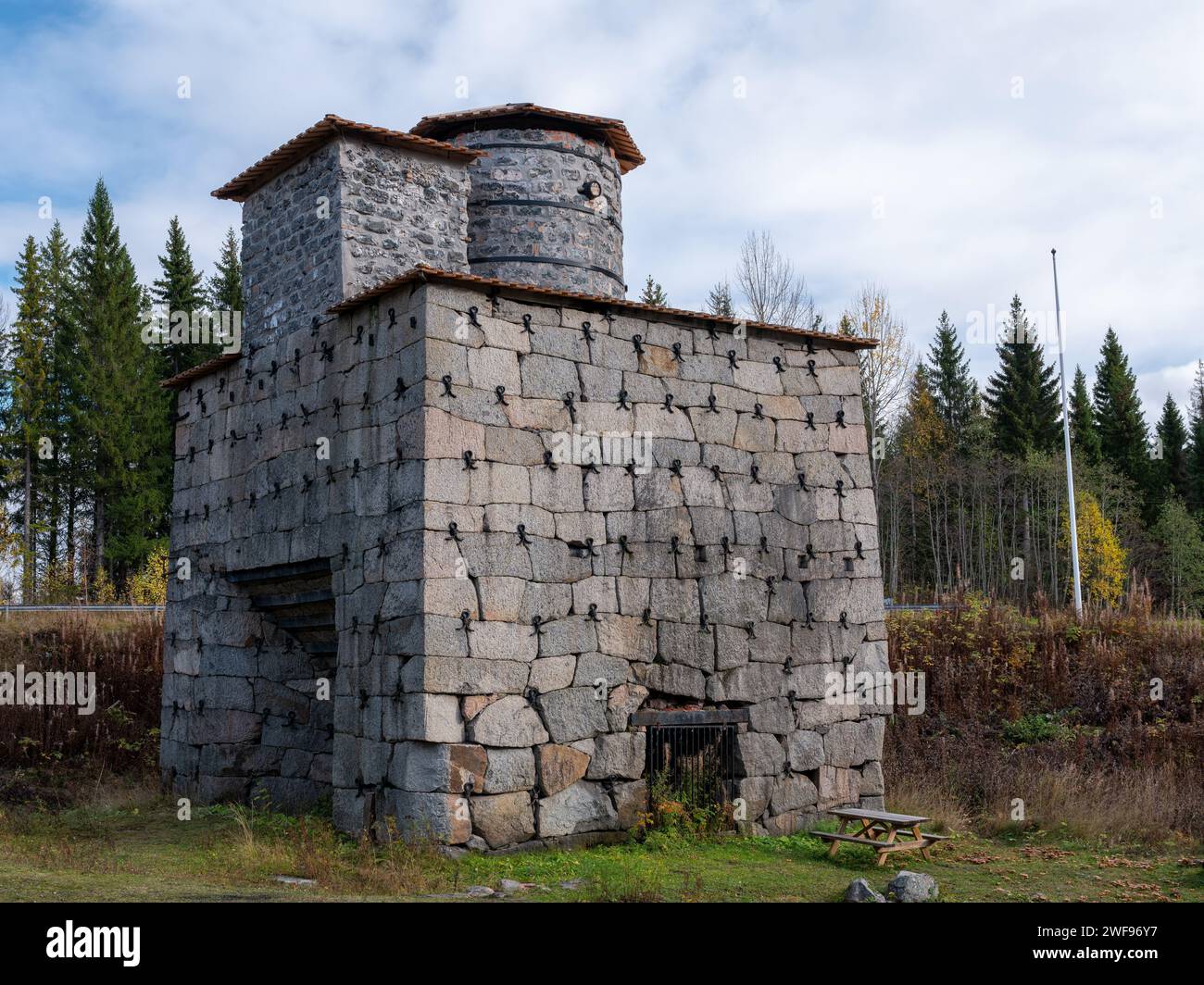 Stone built metal forge from medieval times in Sweden, Scandinavia ...