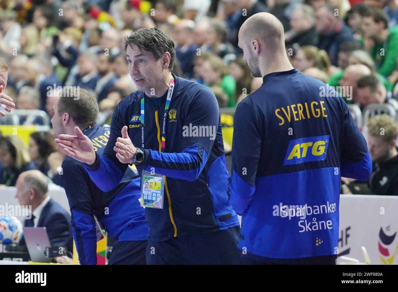 Coach Tomas Svensson of Sweden during the Men's EHF Euro 2024 ...