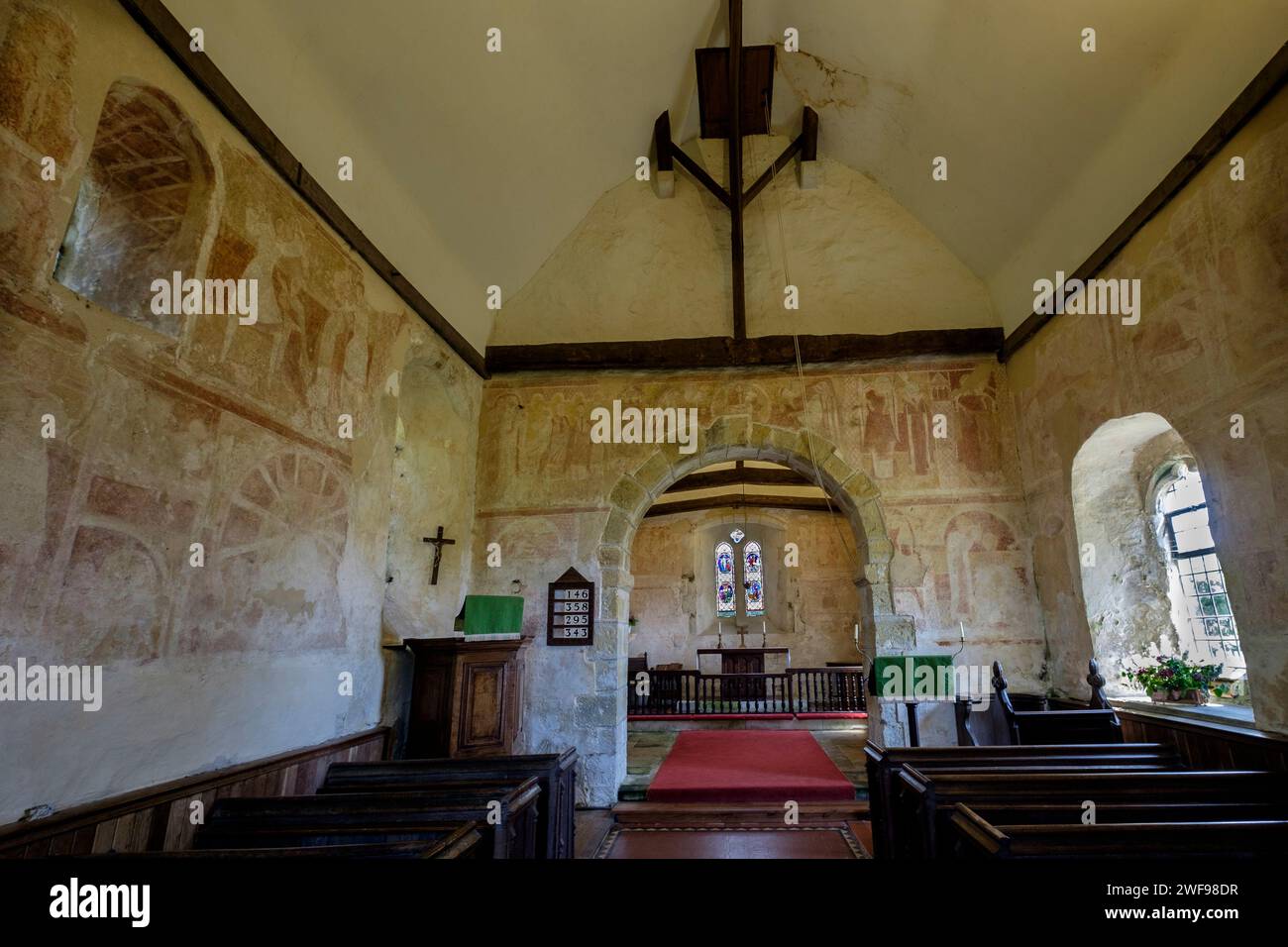 Hardham Church Saxon built with wall paintings from about 1100 AD ...