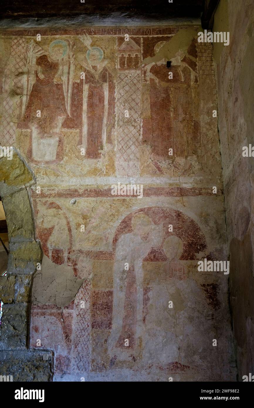 Hardham Church Saxon built with wall paintings from about 1100 AD ...