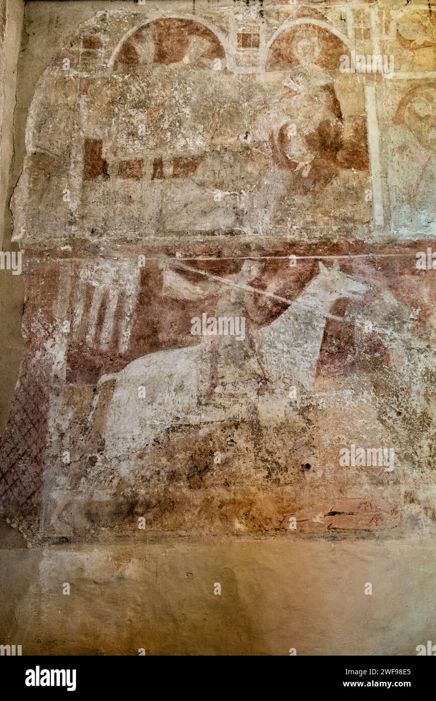 Hardham Church Saxon built with wall paintings from about 1100 AD ...