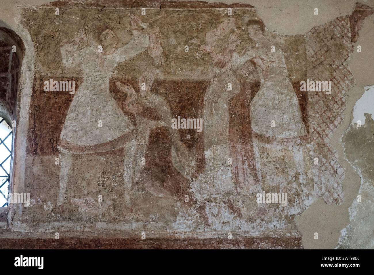 Hardham Church Saxon built with wall paintings from about 1100 AD ...