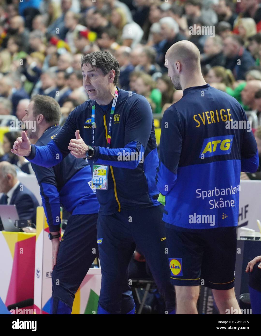 Coach Tomas Svensson of Sweden during the Men's EHF Euro 2024 ...