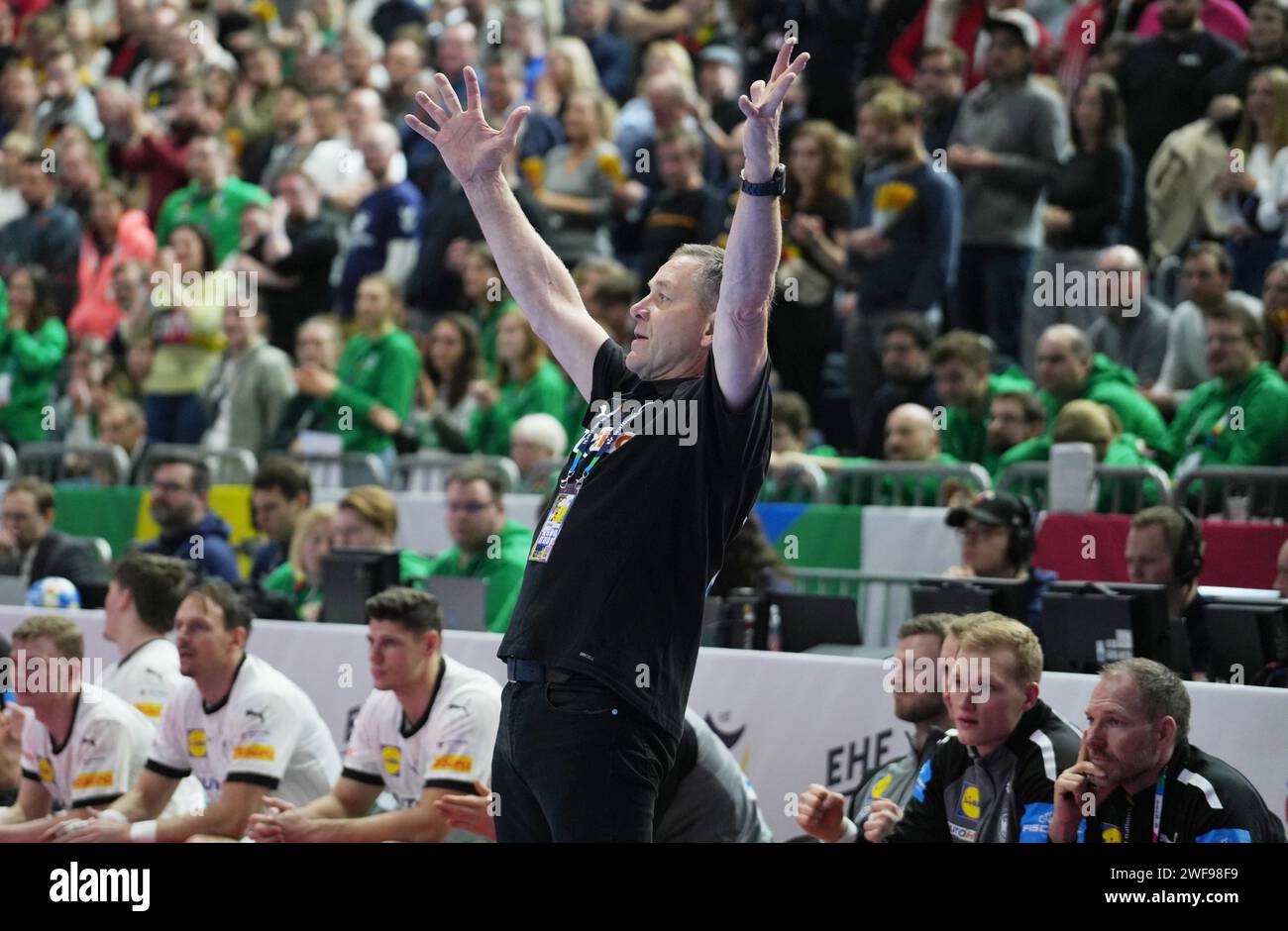 Coach Alfred Gislason of Germany during the Men's EHF Euro 2024 ...