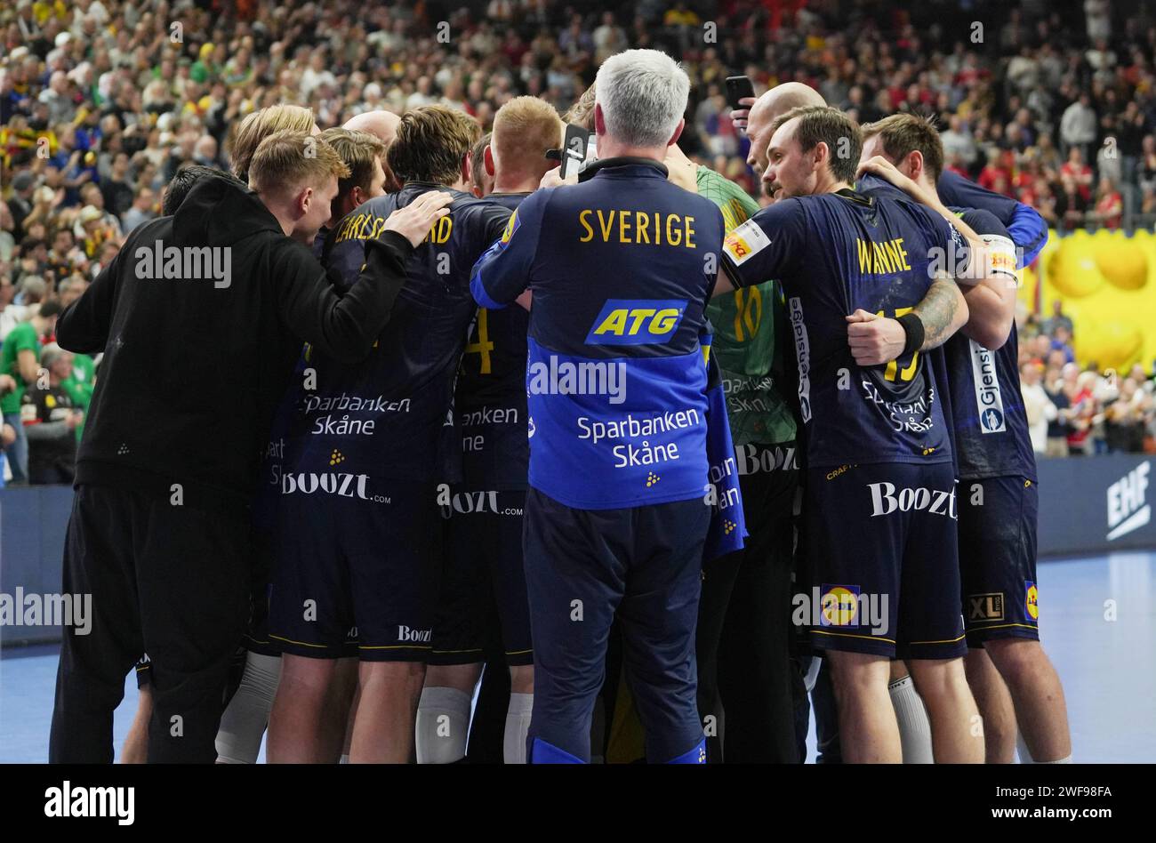 Sweden players celebrate during the Men's EHF Euro 2024, Placement ...