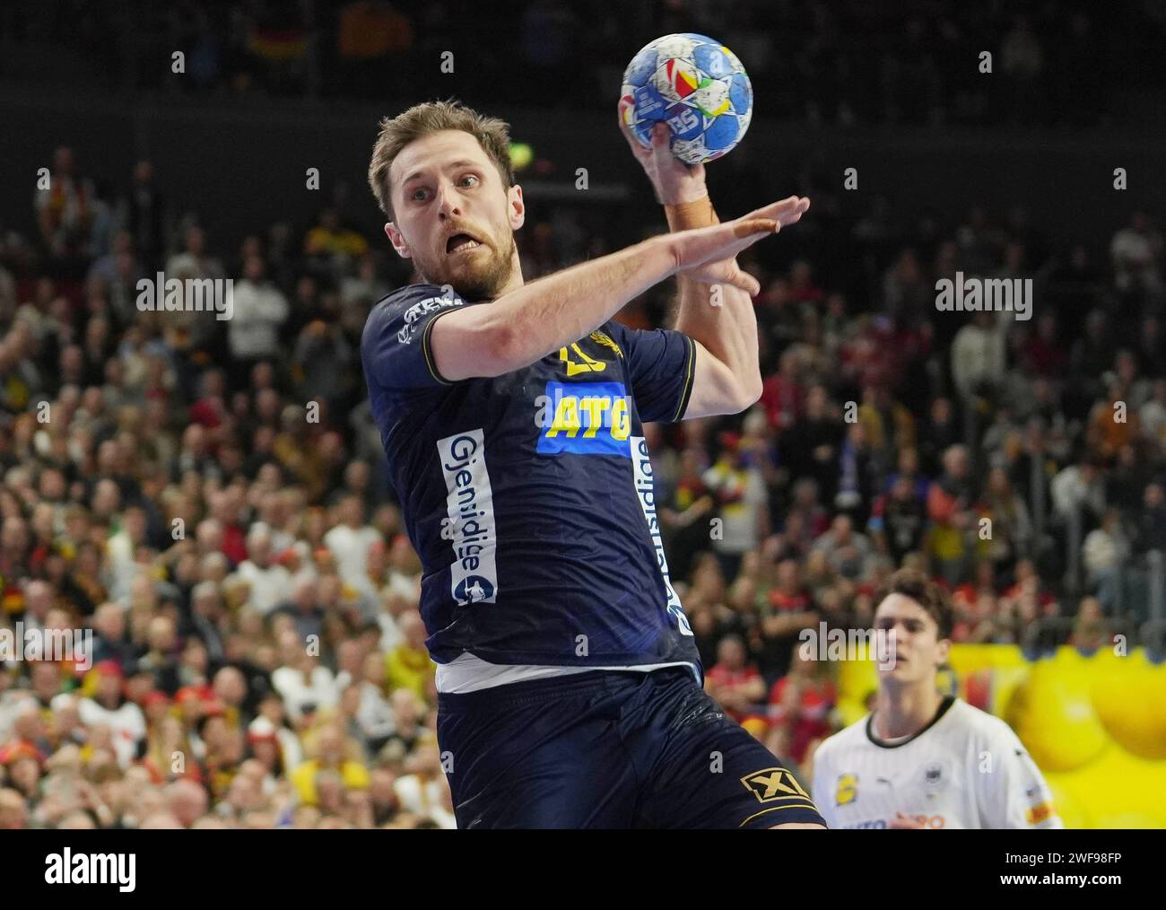Albin Lagergren of Sweden during the Men's EHF Euro 2024, Placement ...