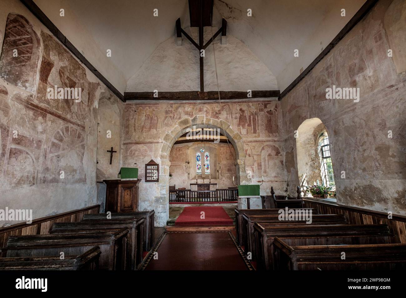 Hardham Church Saxon built with wall paintings from about 1100 AD ...