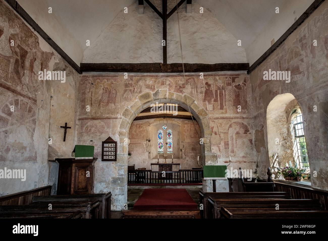 Hardham Church Saxon built with wall paintings from about 1100 AD ...