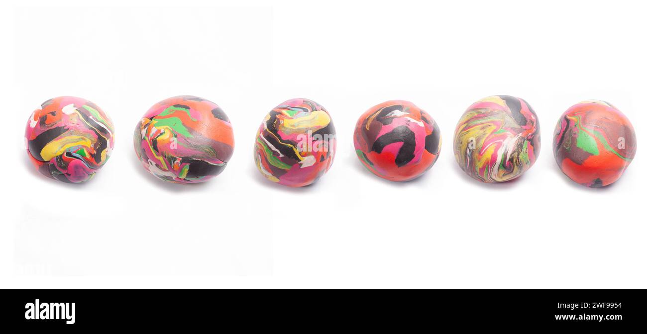 colorful clay balls isolated on white background Stock Photo - Alamy