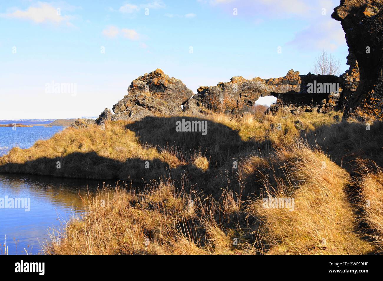 Dimmuborgir Lava Formations, Lake Myvatn, Northern Iceland Stock Photo ...
