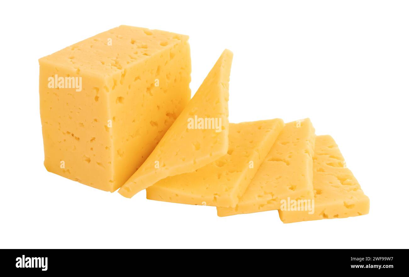 Sliced cheese on white hi-res stock photography and images - Alamy