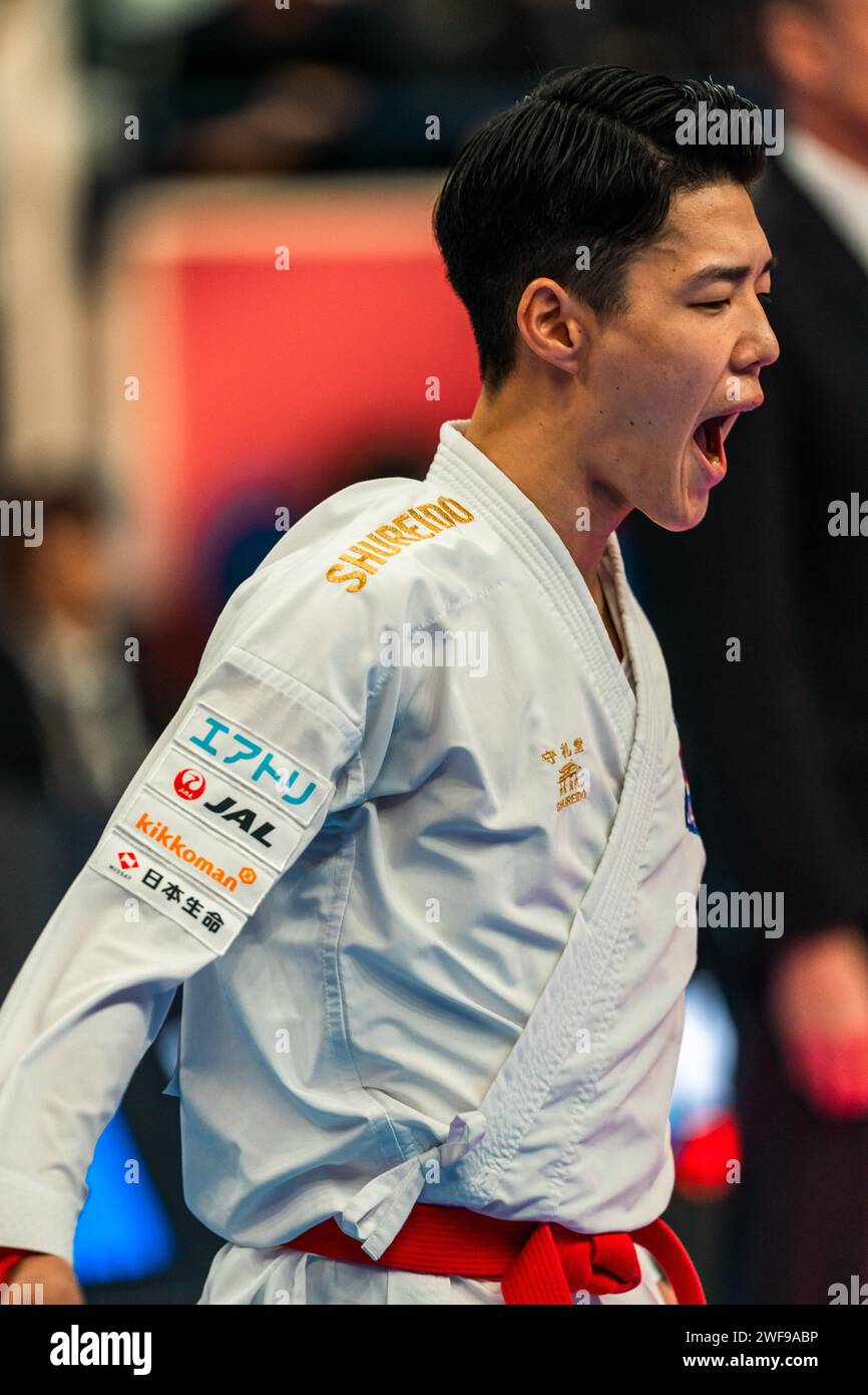Hiromu HASHIMOTO of Japan, Male Kumite -60kg Final, during the Paris ...