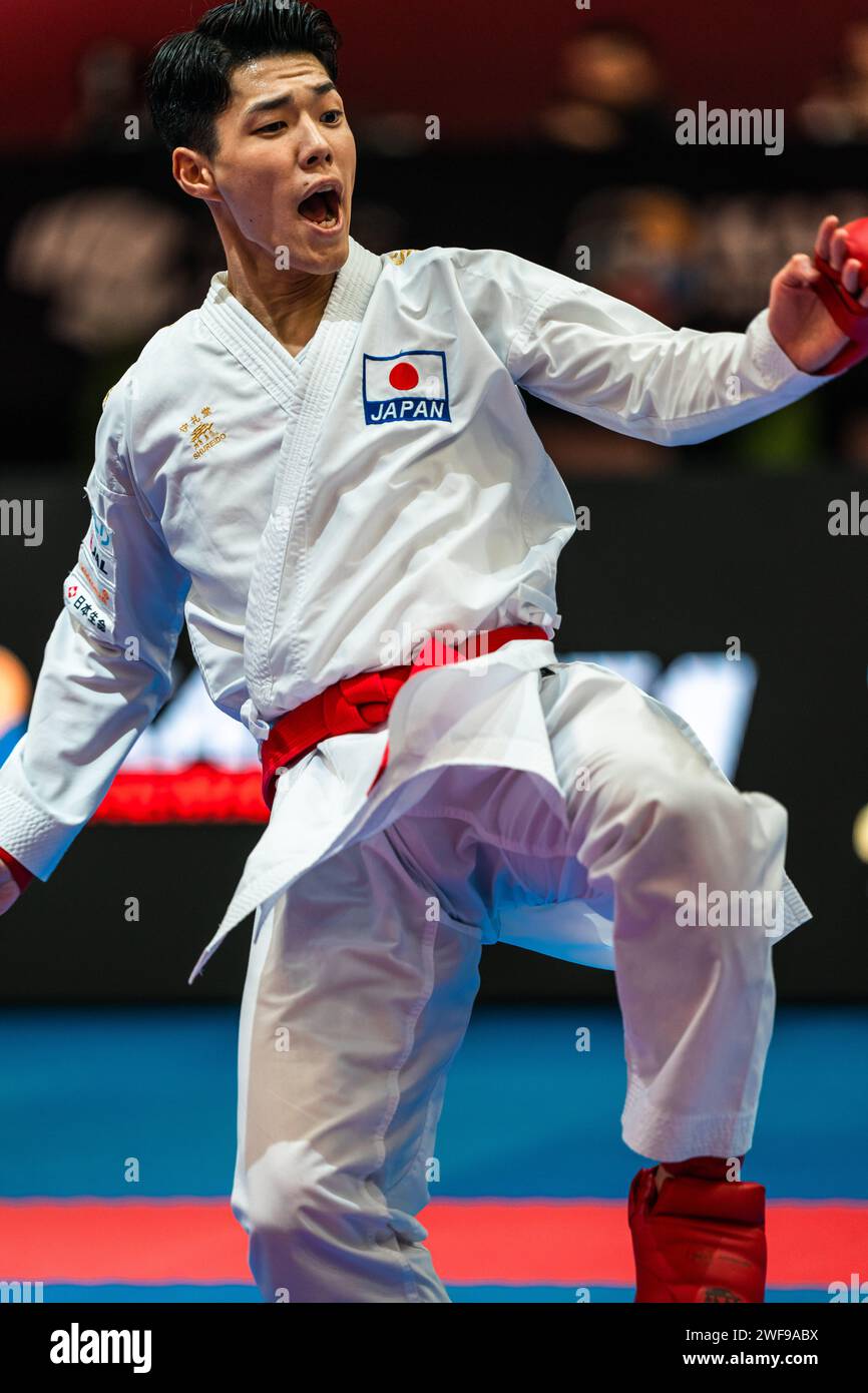 Hiromu HASHIMOTO of Japan, Male Kumite -60kg Final, during the Paris ...