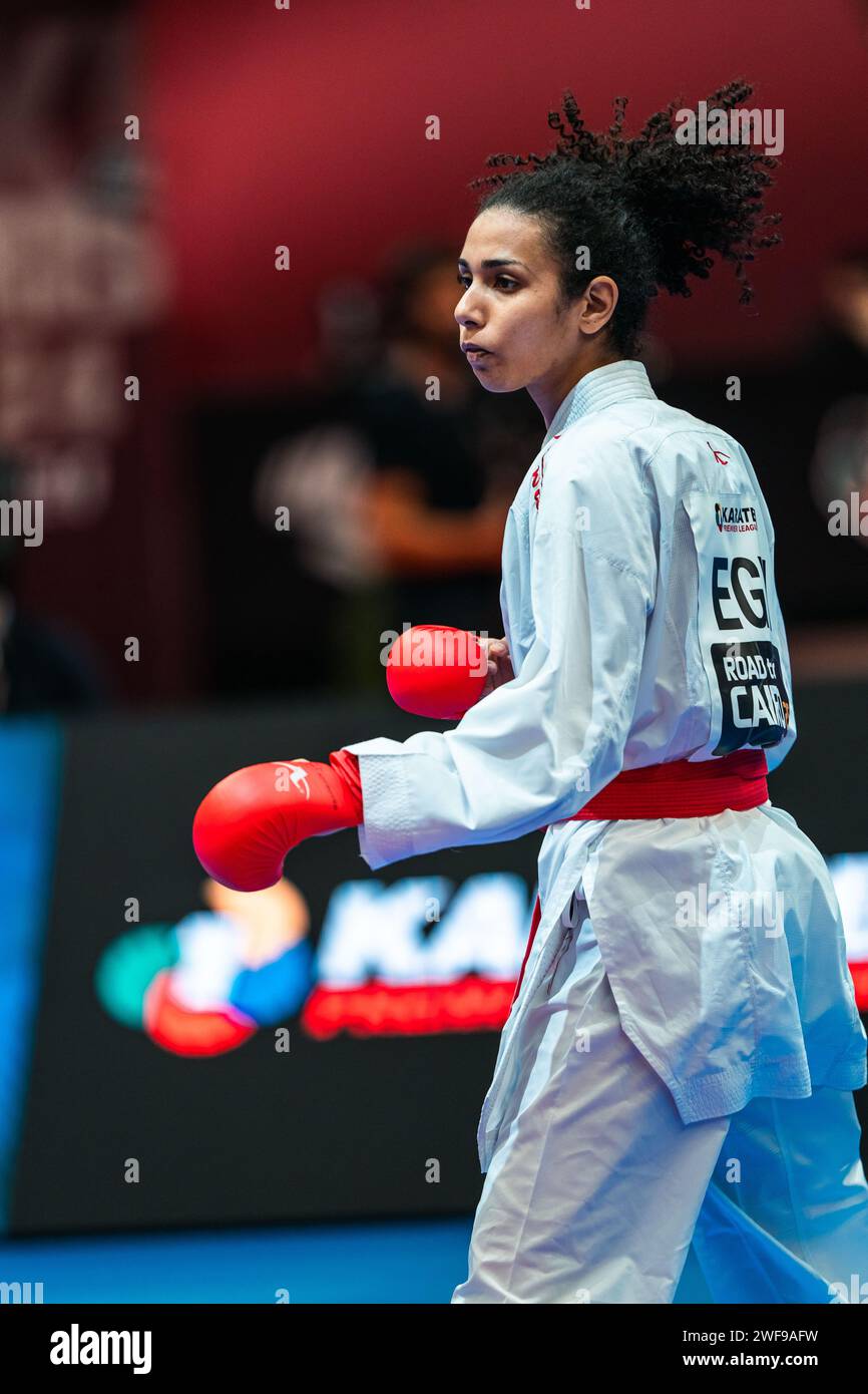 Yorgelis SALAZAR of Venezuela, Female Kumite -50 Kg Final, during the ...