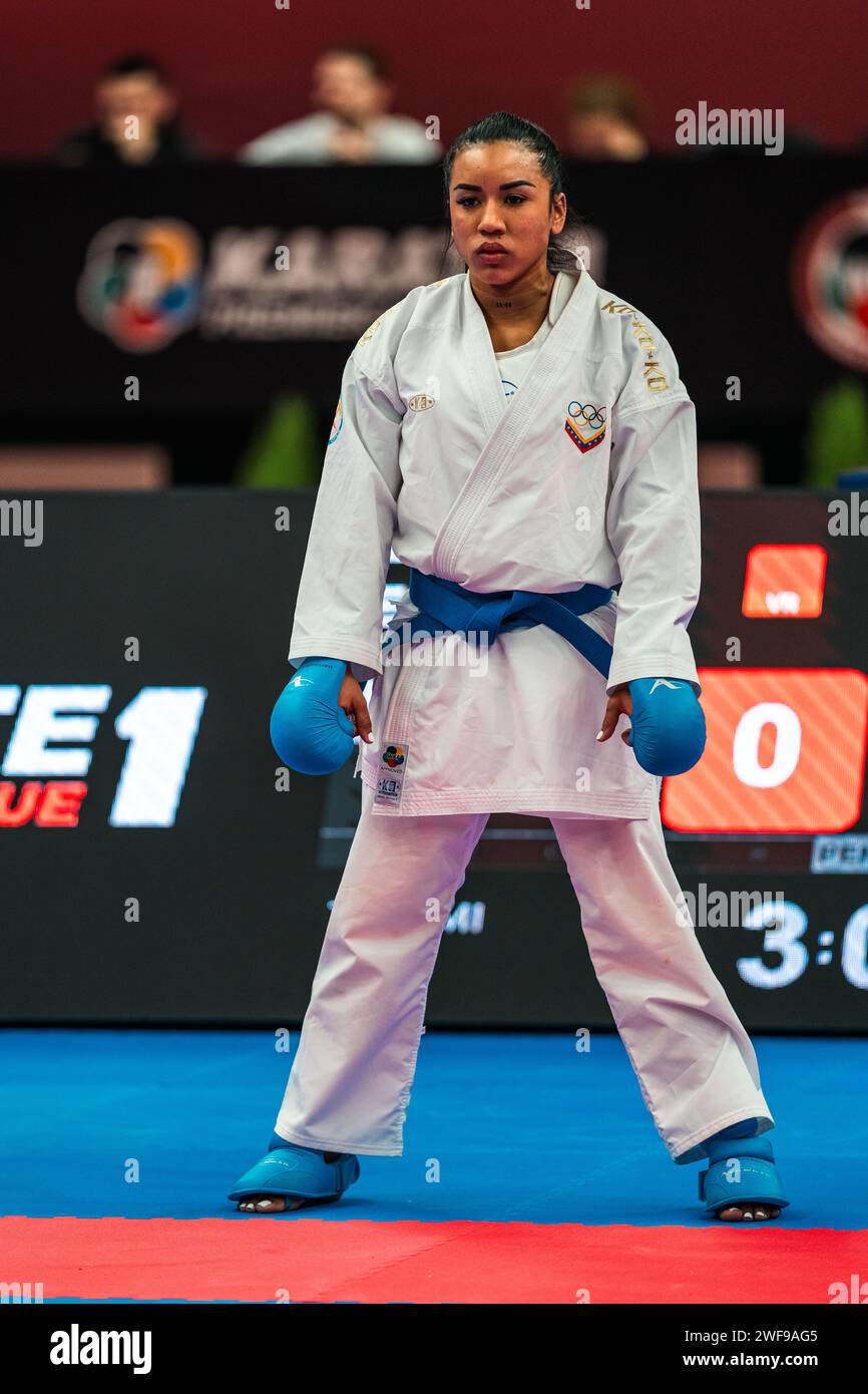 Yorgelis SALAZAR of Venezuela, Female Kumite -50 Kg Final, during the ...