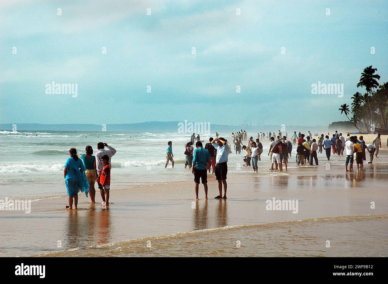 Colva Beach spans about 2.5 km along a sandy coastline of approximately ...
