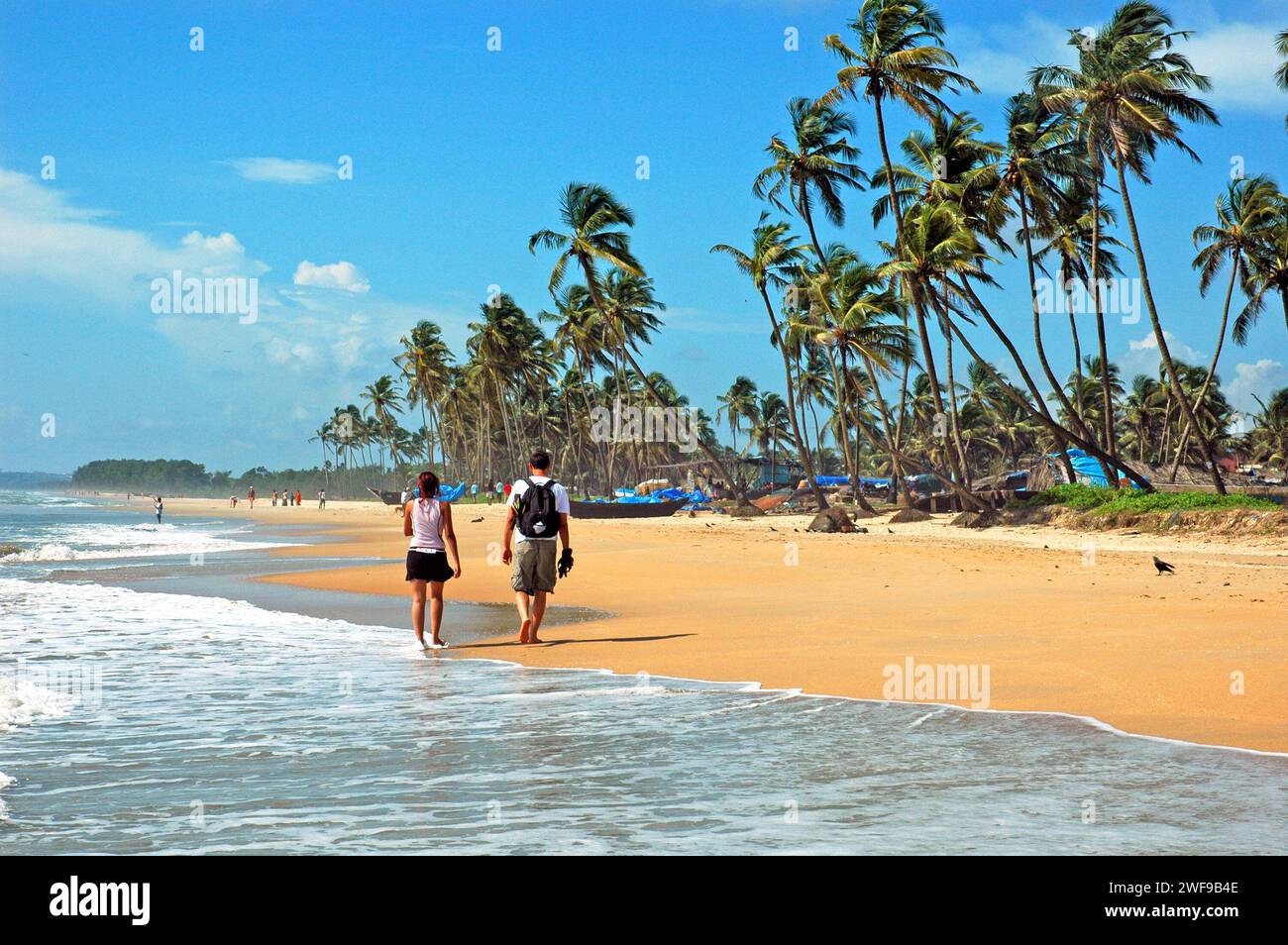 Colva Beach spans about 2.5 km along a sandy coastline of approximately ...