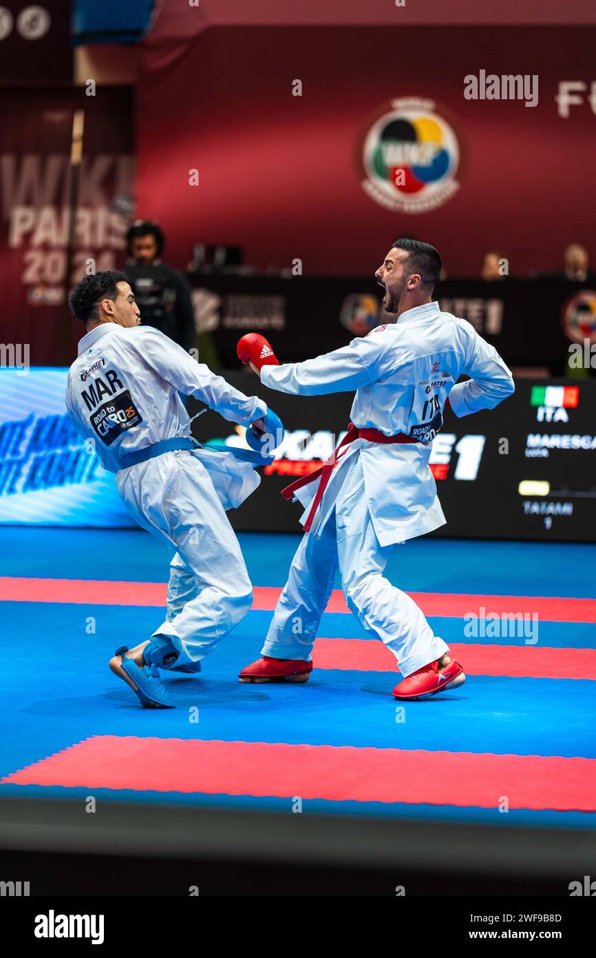Said OUBAYA of Marocco and Luca MARESCA of Italy, Male Kumite -67kg ...
