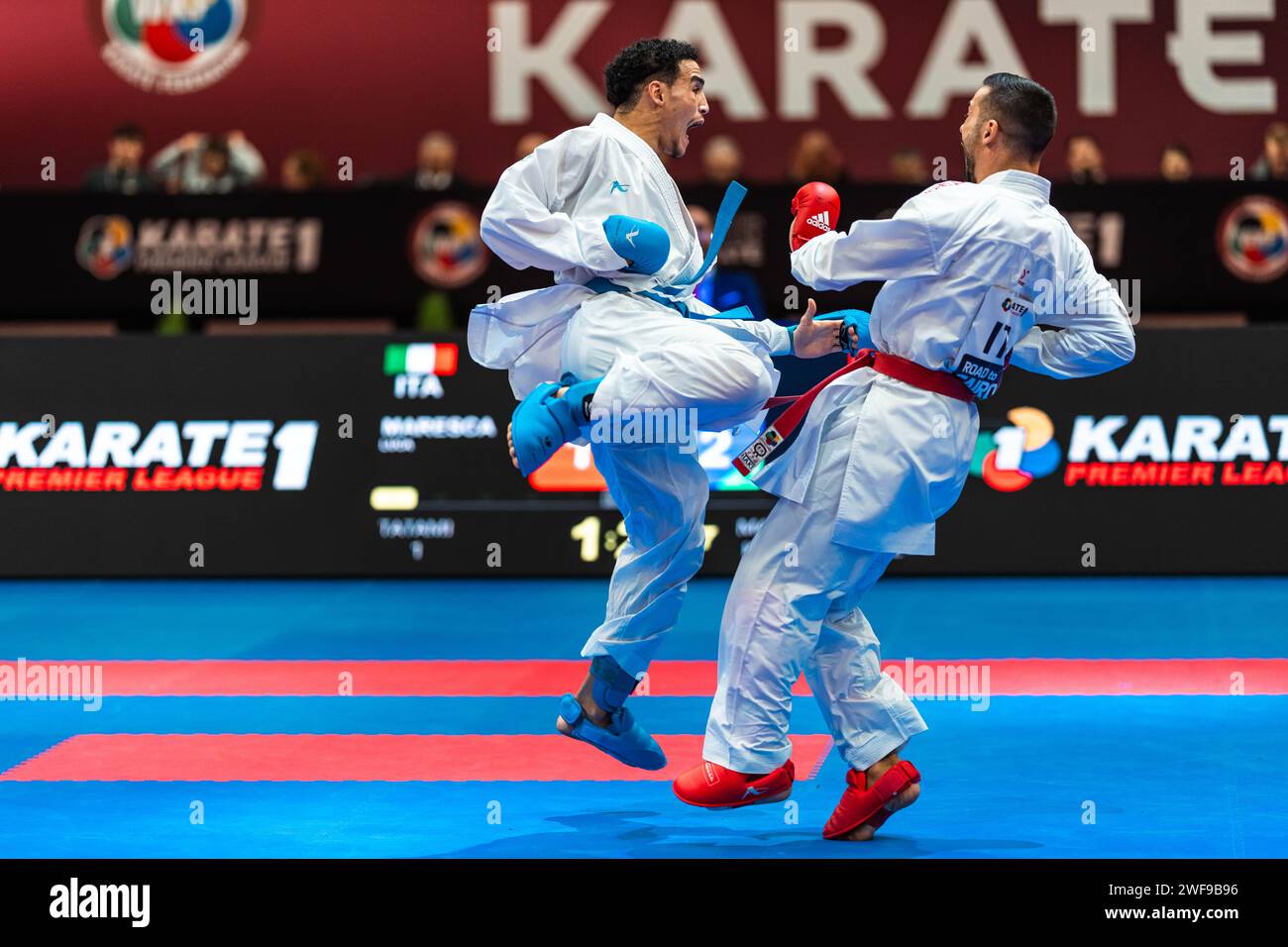 Said OUBAYA of Marocco and Luca MARESCA of Italy, Male Kumite -67kg ...
