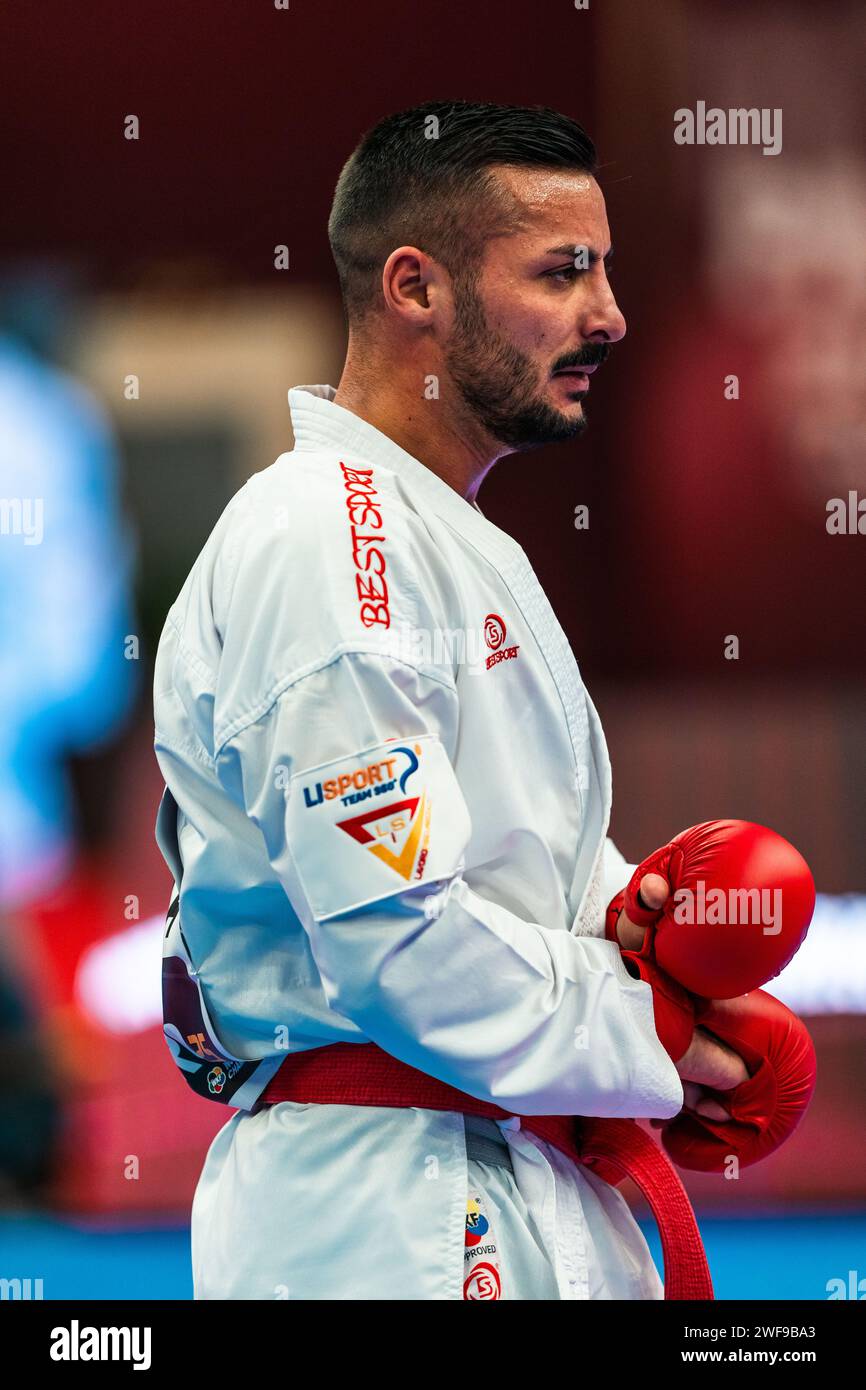 Luca MARESCA of Italy, Male Kumite -67kg Final, during the Paris Open ...
