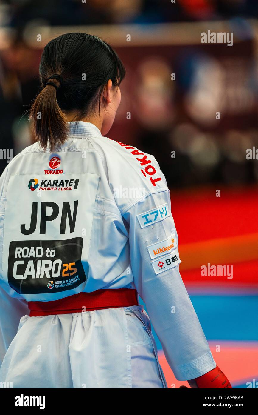 Airi SHIMA of Japan, Female Kumite -55 Kg Final, during the Paris Open Karate 2024, 2024 Karate ...