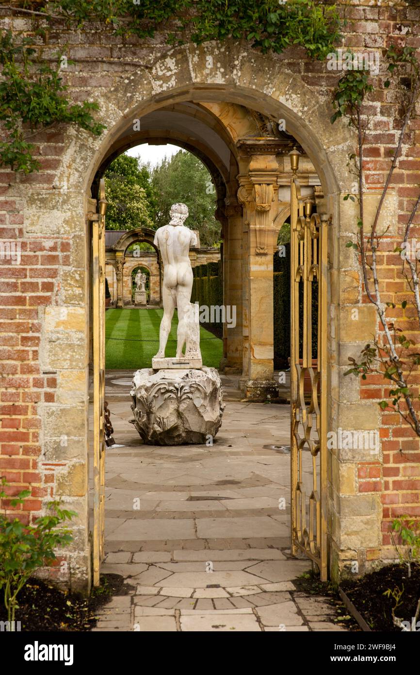 UK, England Kent, Hever, Hever Castle, Italian garden statue through ...