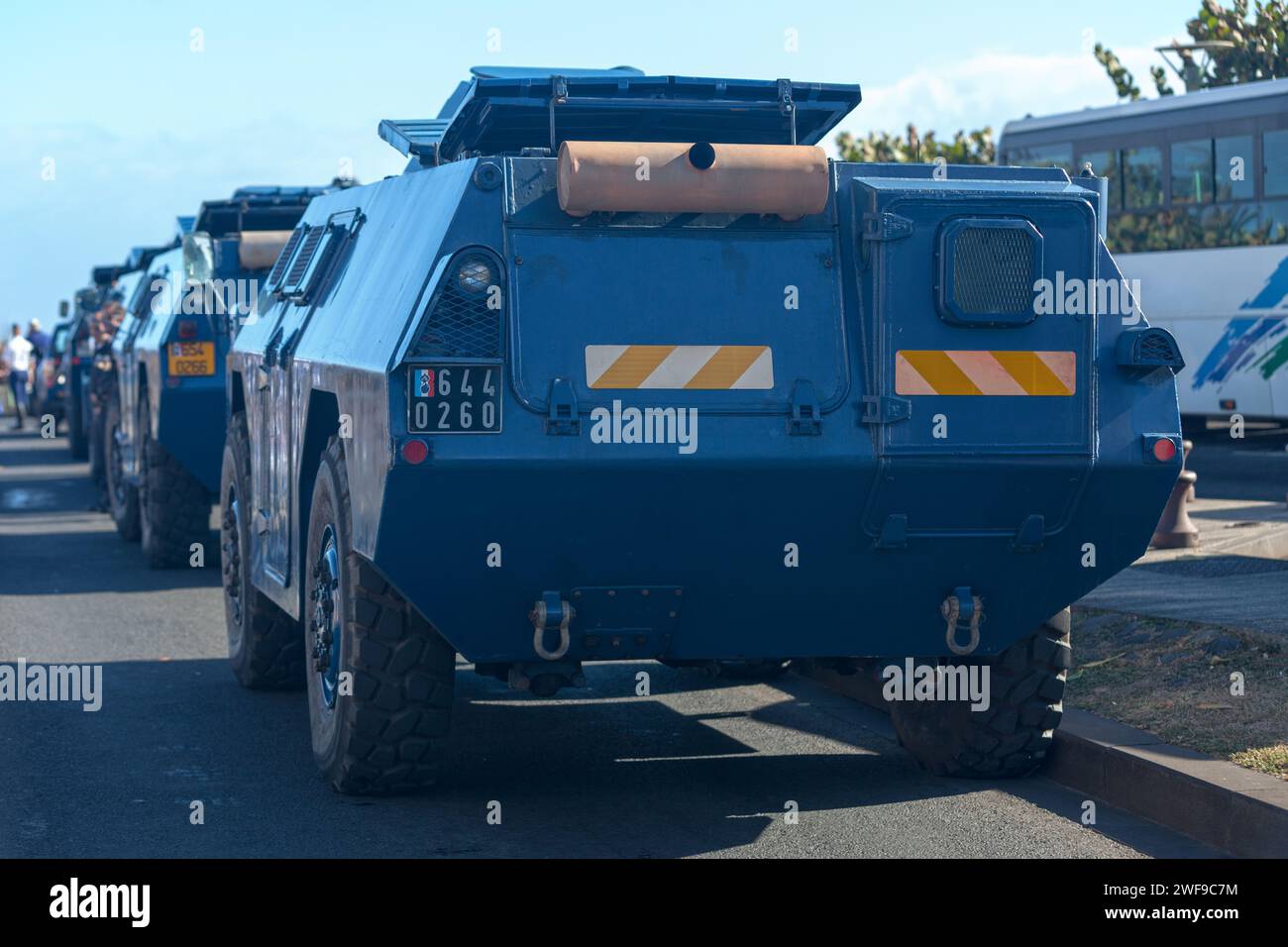 Saint-Denis, La Réunion - July 14 2016: Armored vehicles from the GBGM ...