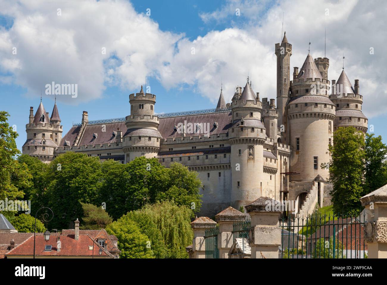 Pierrefonds, France - May 25 2020: The Pierrefonds Castle is an ...