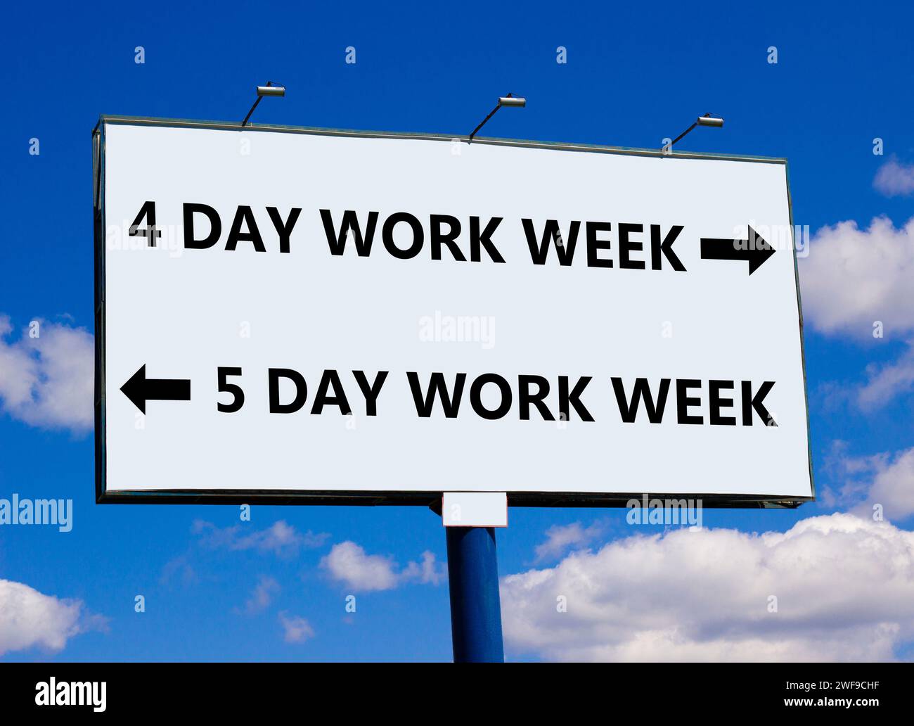 5 or 4 day week symbol. Concept word 5 day week or 4 day week on ...