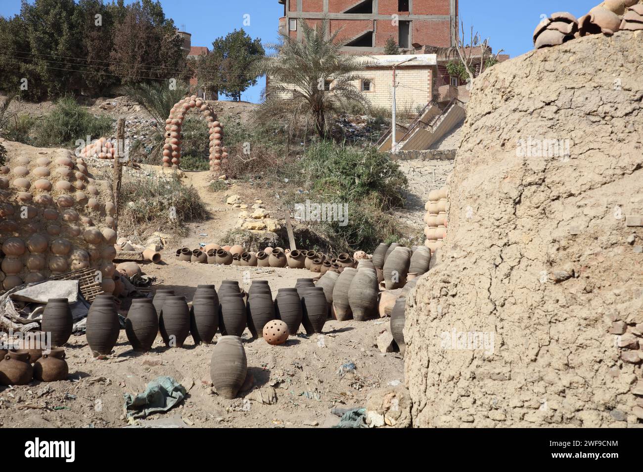 pottery, buildings, suny in a village Stock Photo - Alamy