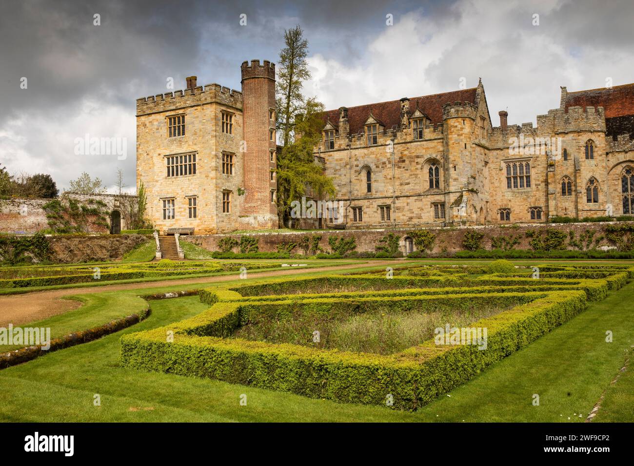 UK, England Kent, Penshurst, Penshurst Place, house from the South Lawn ...