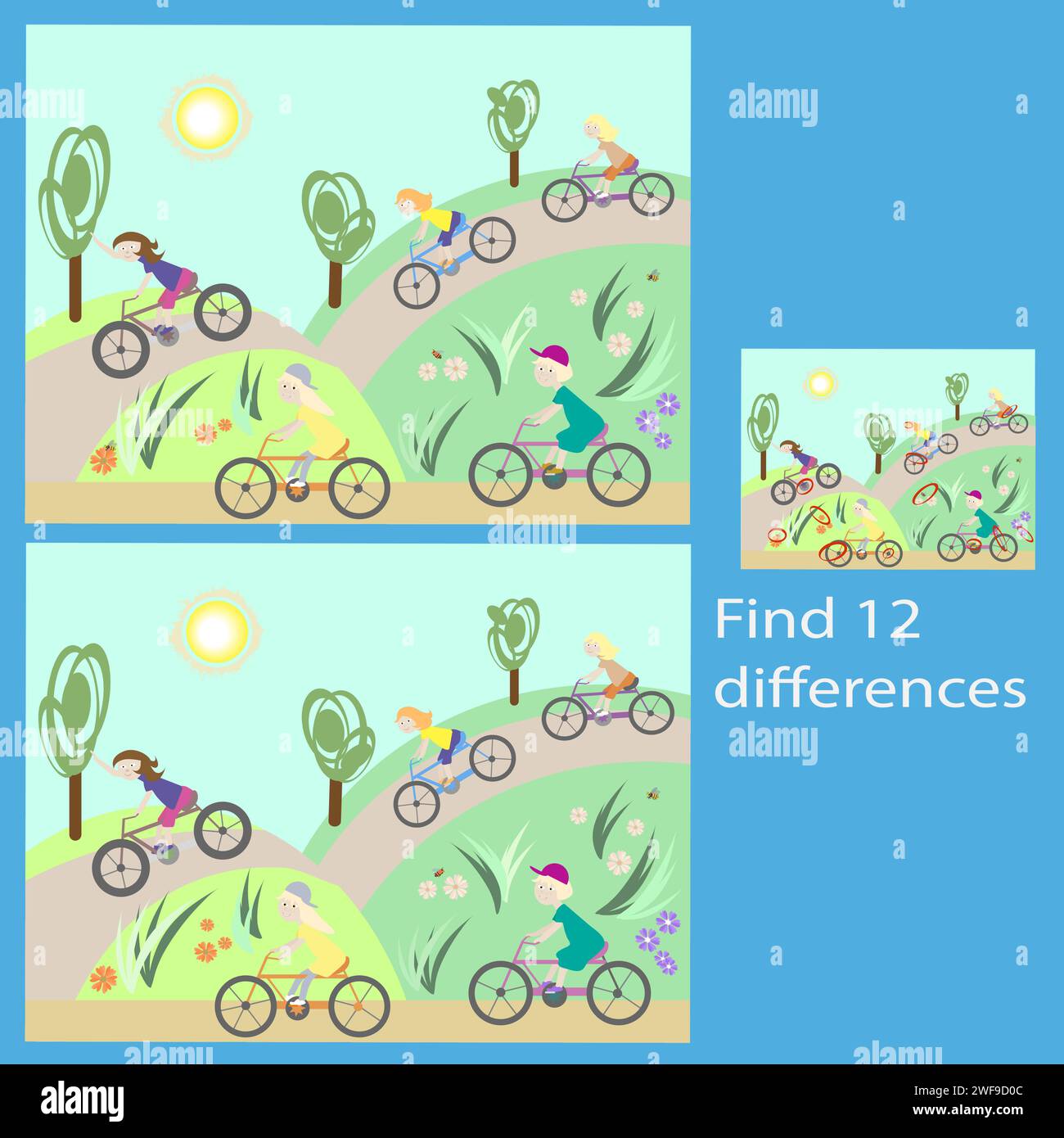 for children under 7 years old, find 12 differences in children on ...